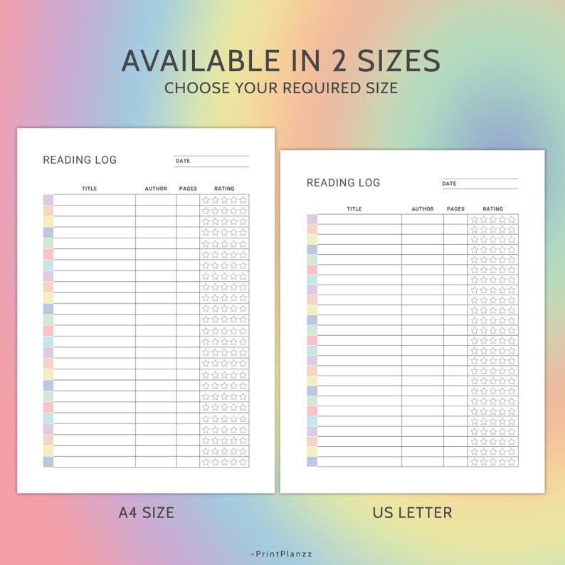 Reading Log Printable Journal Page Canva Editable Reading Tracker Books ...