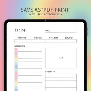 Recipe Template Printable Recipe Book Template Printable Blank Recipe ...