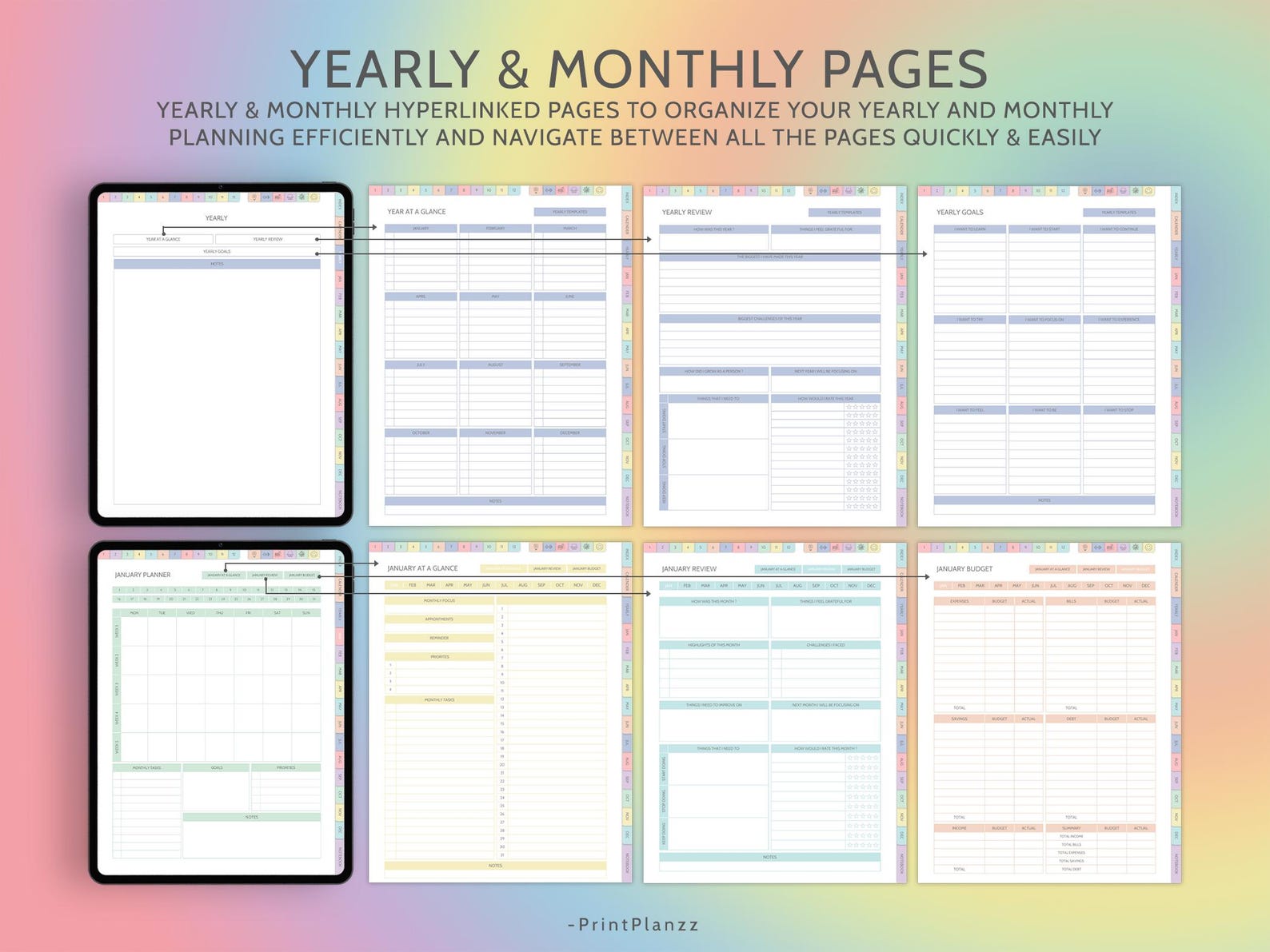 All in One Digital Planner Undated iPad & Android Planner Goodnotes ...