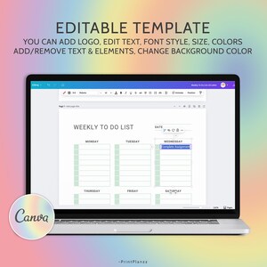 Weekly to Do List Printable Weekly Task List Template Weekly Planner ...