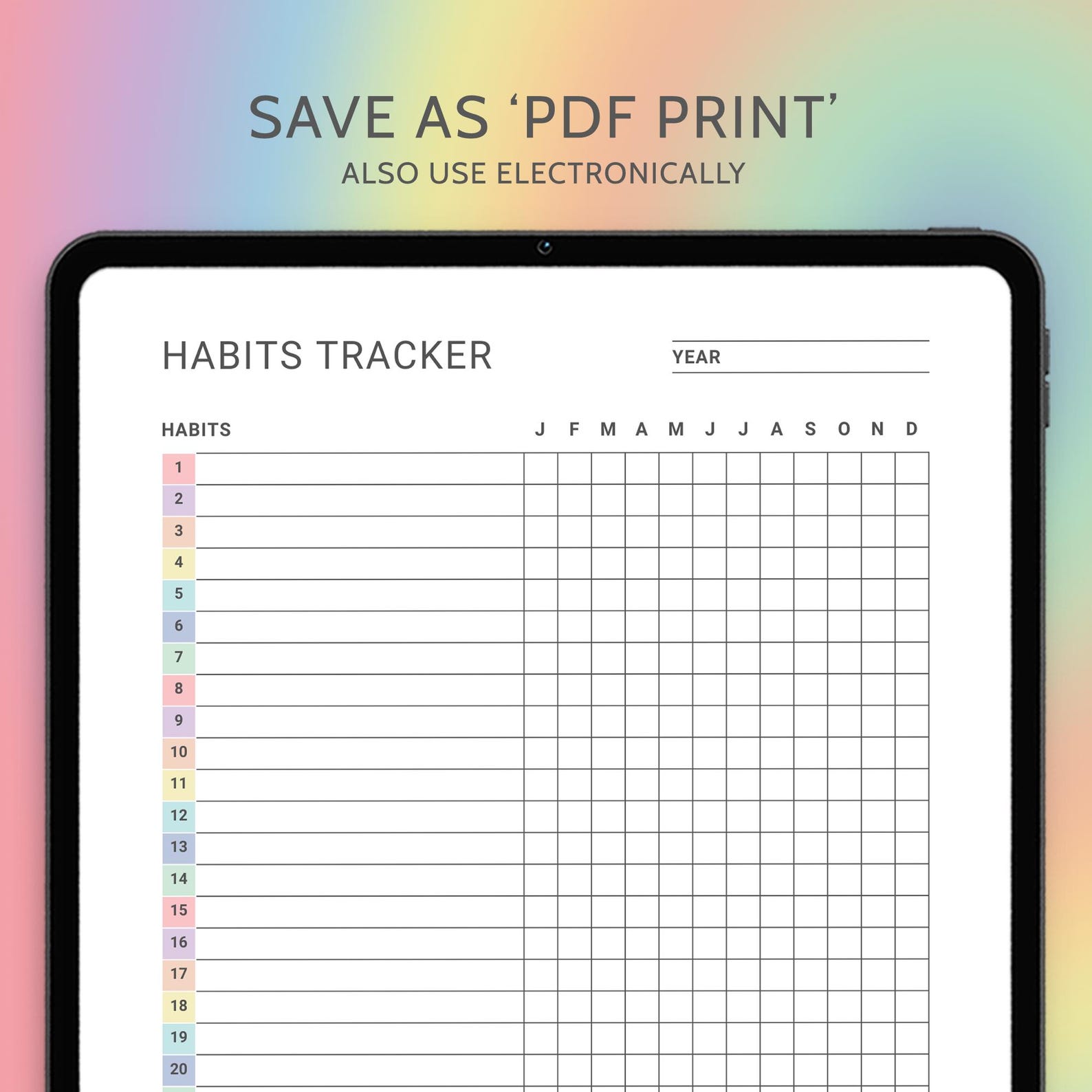 Yearly Habit Tracker Printable & Editable Canva Template Routine ...