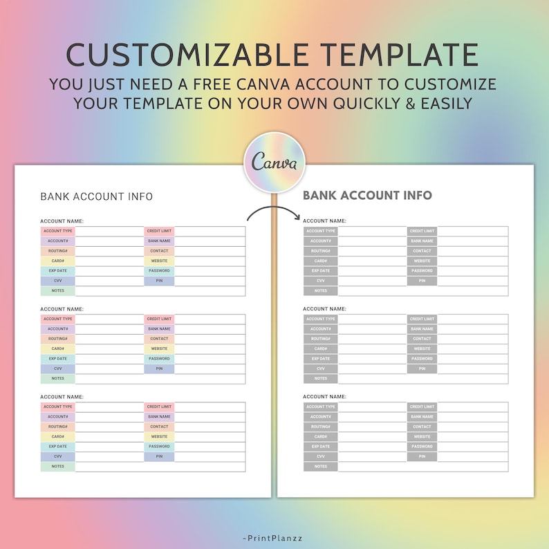 Bank Account Info Bank Account Tracker Bank Account Information ...