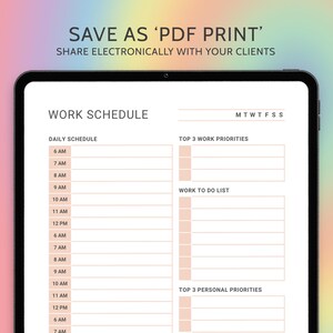 Work From Home Planner Personal Daily Planner Daily Hourly Schedule ...