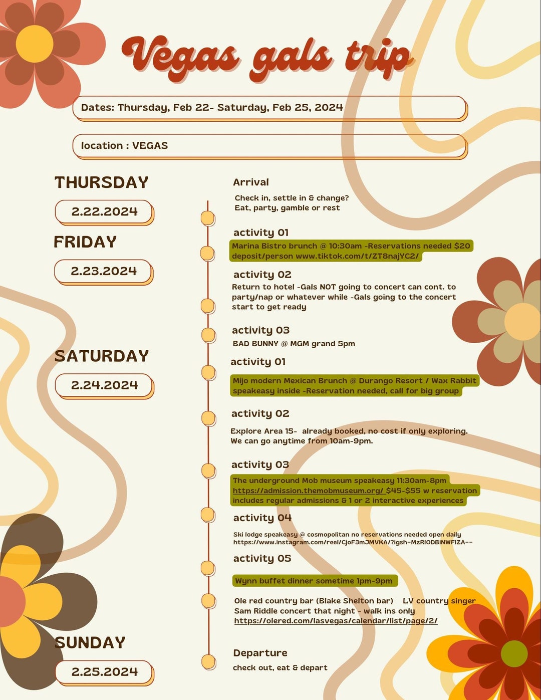 Groovy Weekend Itinerary - Etsy