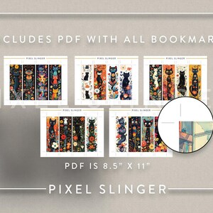 20 Cute Cat Bookmarks - Danish Folk Art Design Collection-digital ...