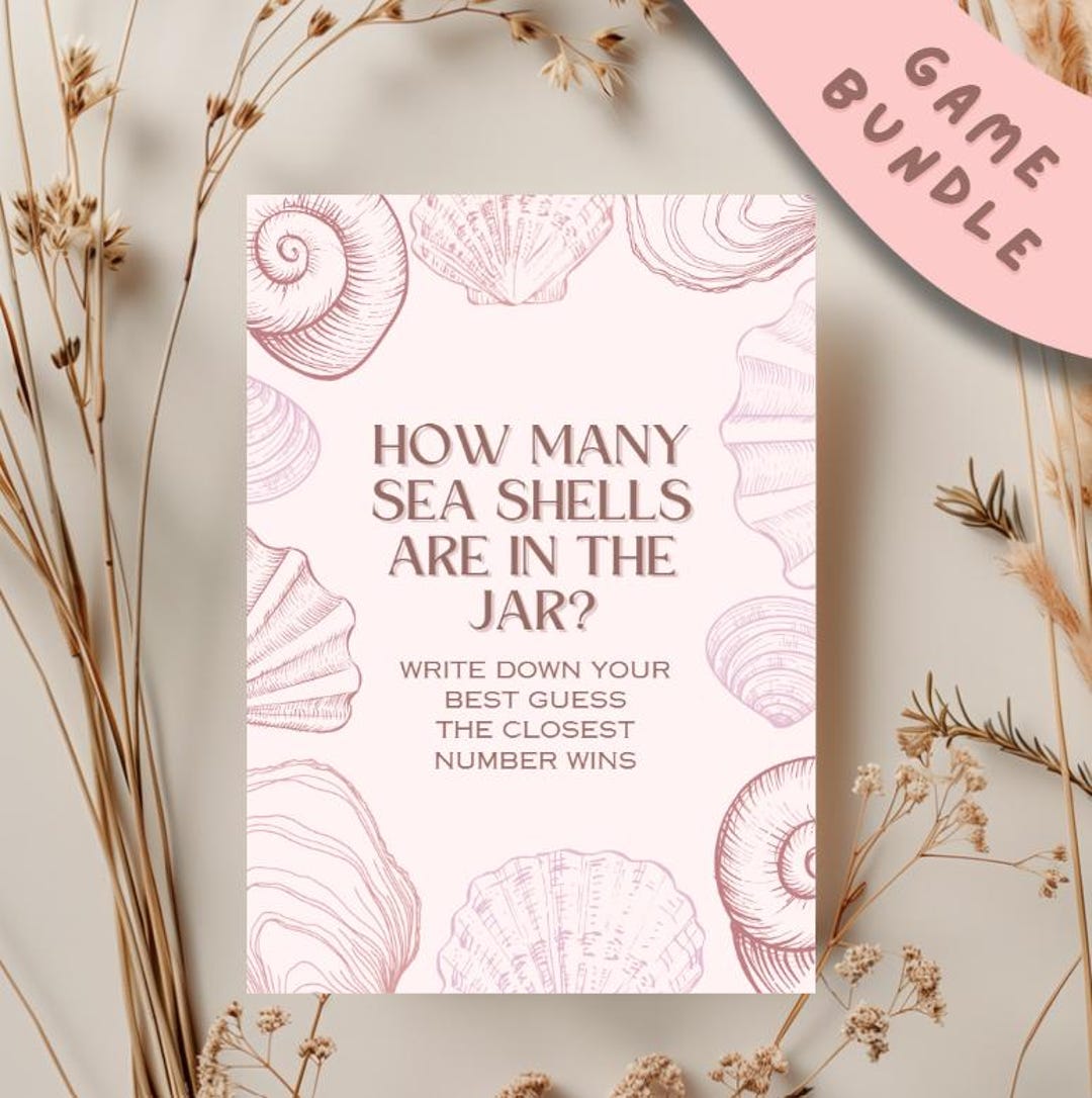 Shell Baby Shower 10 Pcs Game and Sign Bundle Shell Themed | She'll Be ...