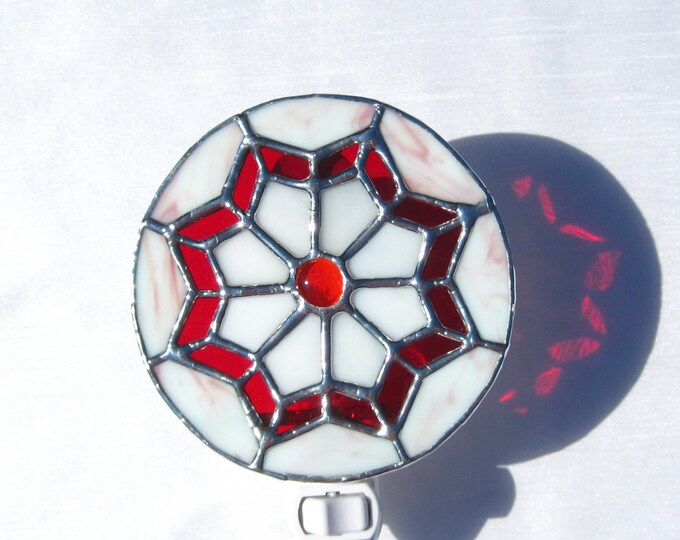 Red Stained Glass Night Light Geometric Night Light Red and - Etsy