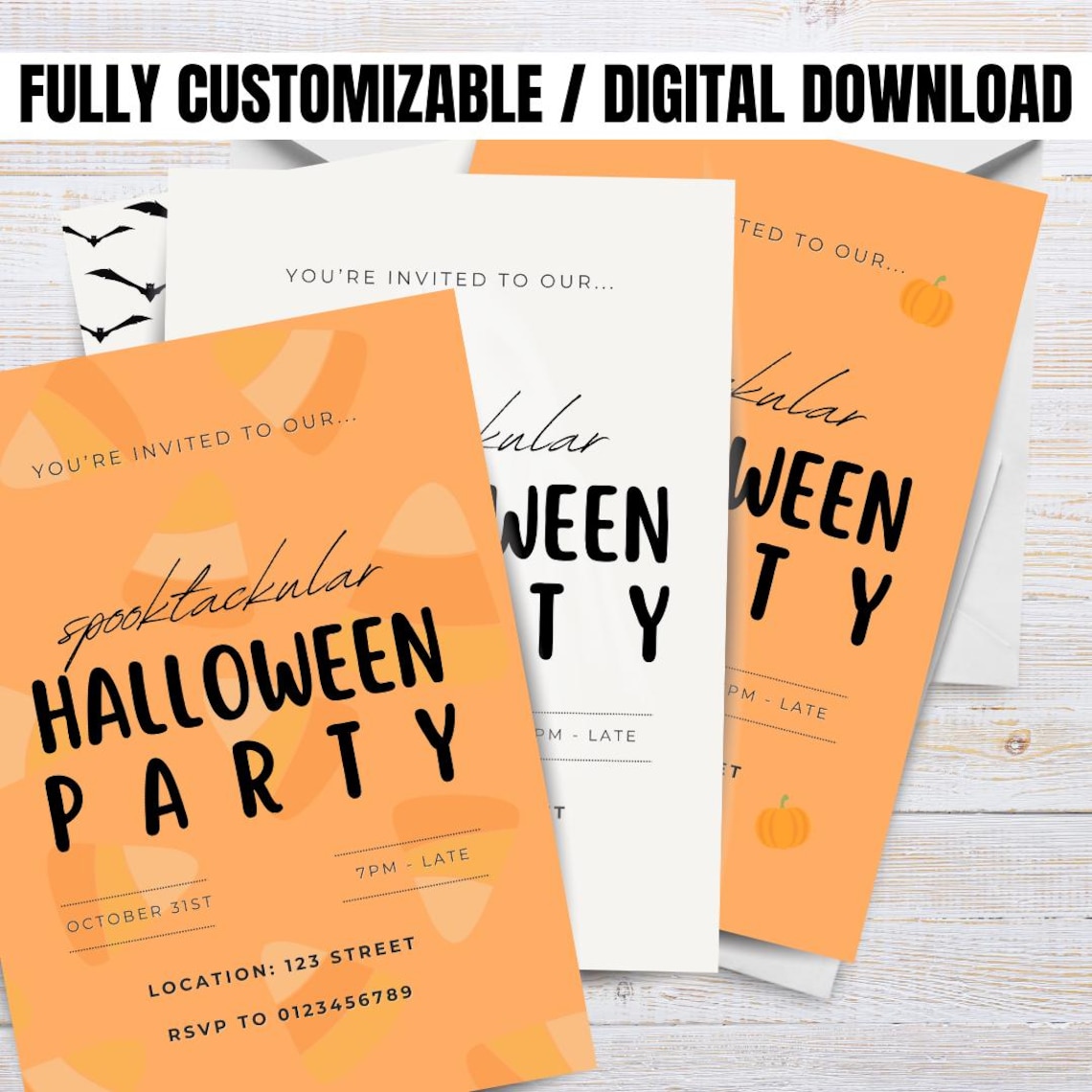 Spooky Halloween Party Invitation | Editable Digital Download ...