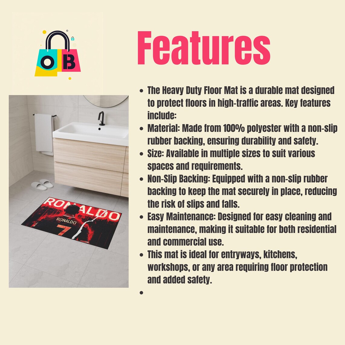 Cristiano Ronaldo Rug, Football Fan Home Decor - Etsy
