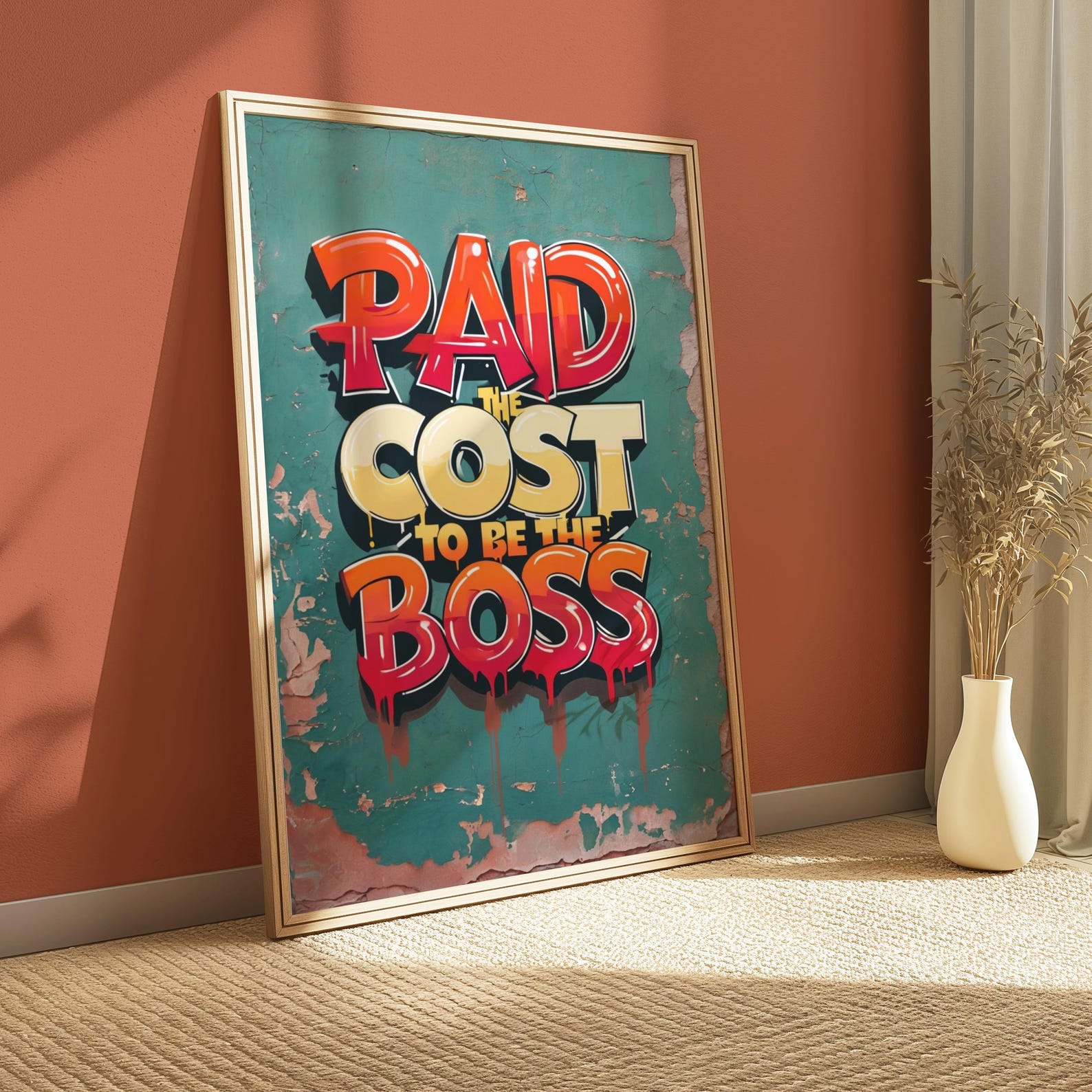 Paid the Cost to Be the Boss Print, Inspirational Office Art (digital ...