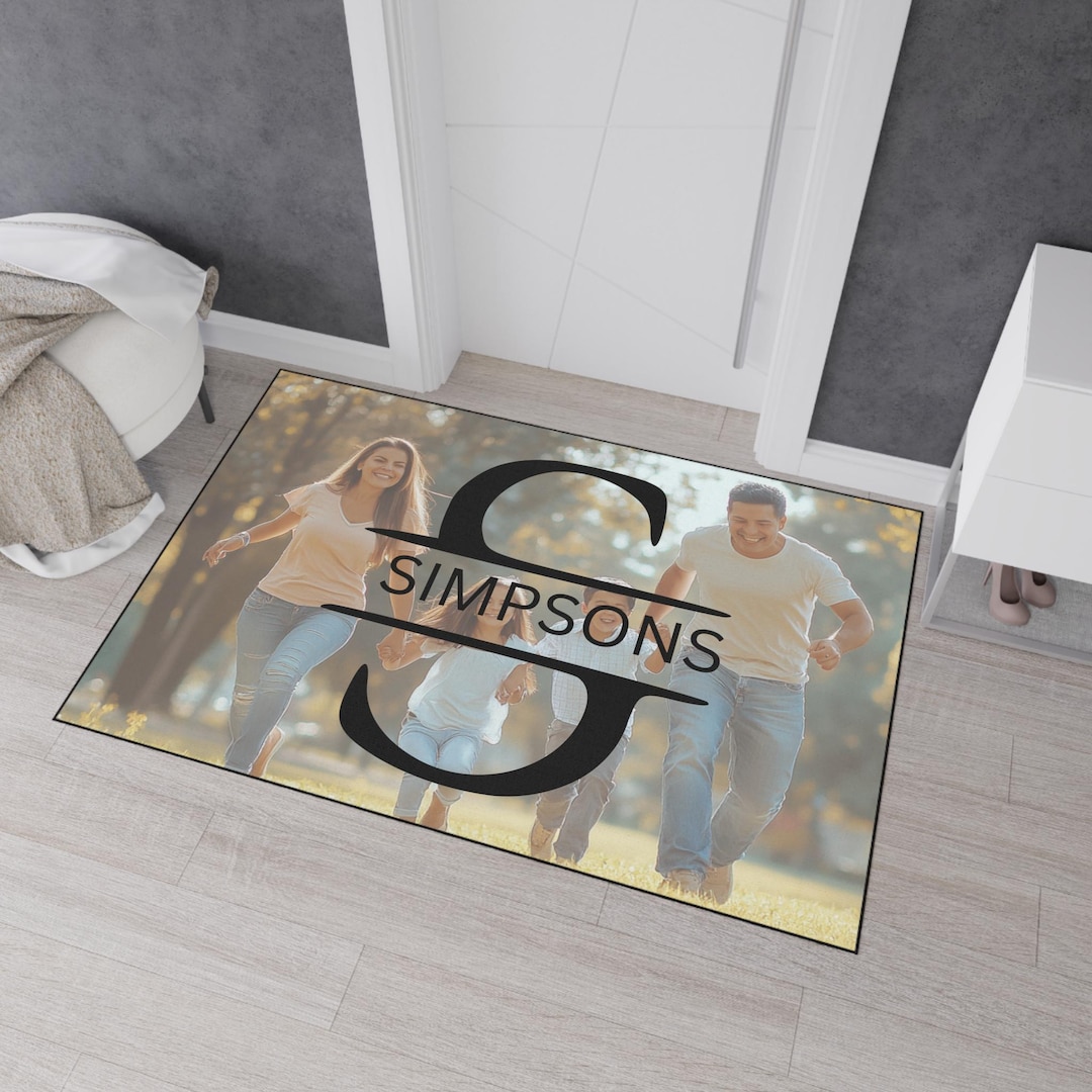 Custom Bathroom Mat Personalized Bath Mat Custom Photo Mat Monogram ...