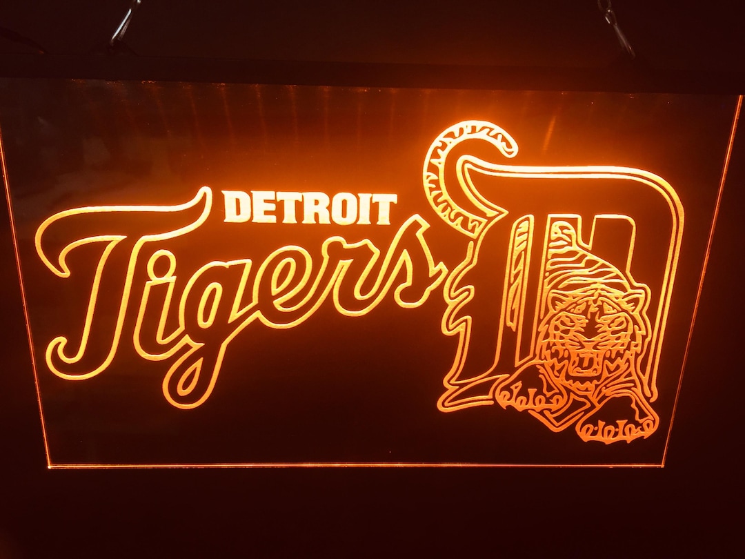 Detroit Tigers Led Light Sign Acrylic - Etsy