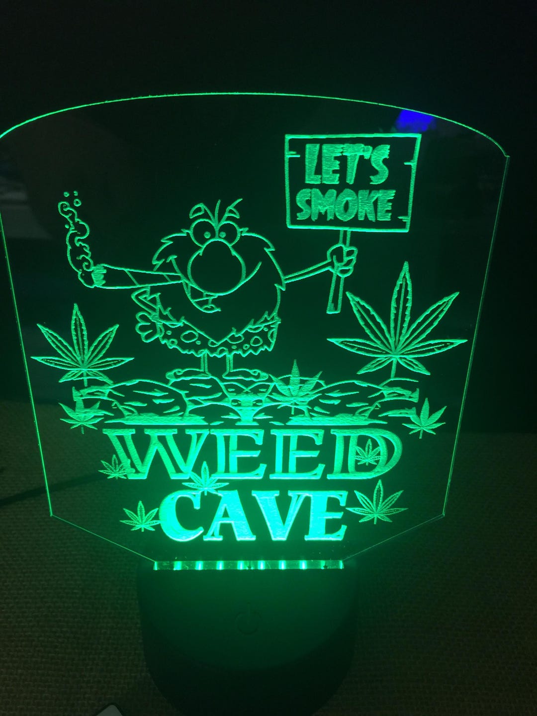 Marijuana Man Cave Led Table Light Sign Rgb - Etsy