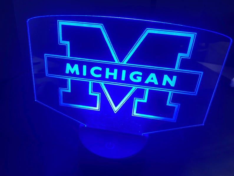 Michigan Led Table Light Sign - Etsy