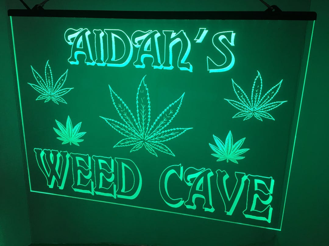 Marijuana Weed Cave Light Sign Led / Personalized - Etsy