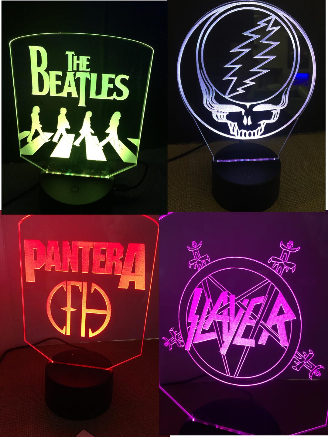 Rock & Roll Led Table Light Sign - Etsy