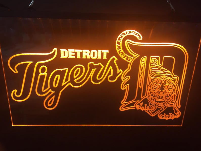 Detroit Tigers Led Light Sign Acrylic - Etsy