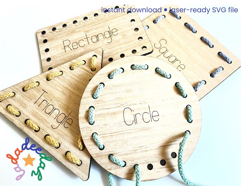 Basic Shapes Lacing Boards Children's Craft Activity - Laser SVG File ...