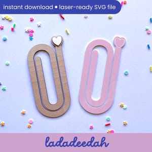 Simple Heart Paperclip Bookmark - Laser SVG File - Commercial Use - Etsy