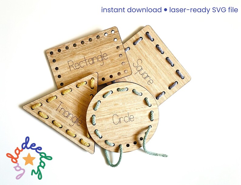 Basic Shapes Lacing Boards Children's Craft Activity - Laser SVG File ...
