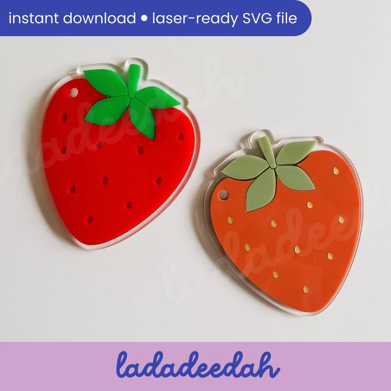 Strawberry Name Keychain - Etsy