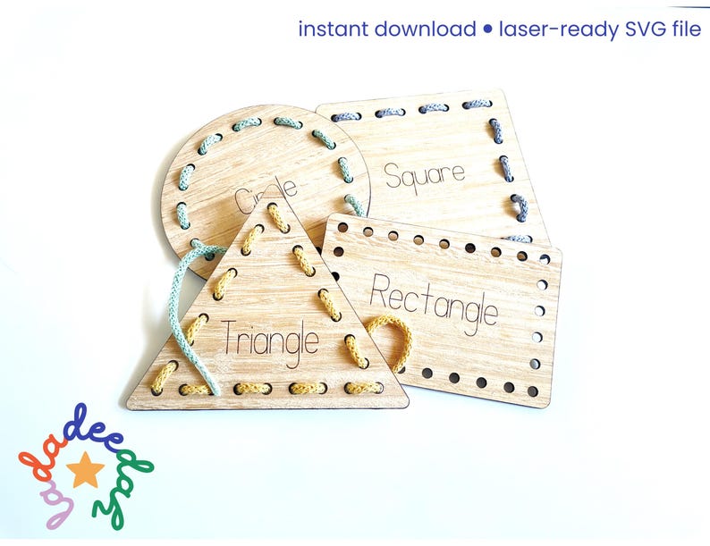 Basic Shapes Lacing Boards Children's Craft Activity - Laser SVG File ...