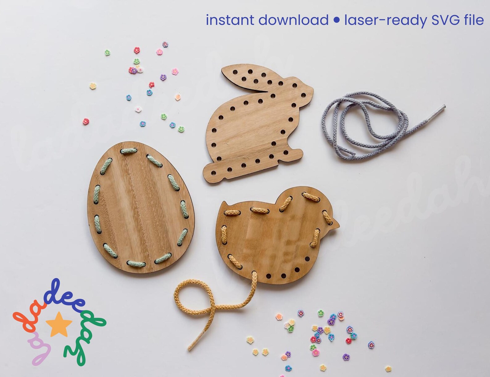 Easter and Spring Lacing Boards Children's Craft Activity - Laser SVG ...