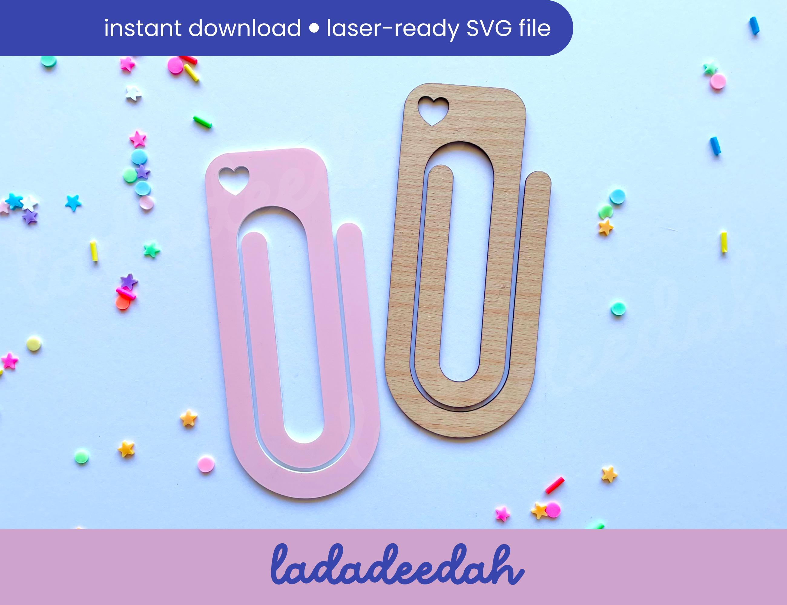Heart Tab Paperclip Bookmark - Laser SVG File - Commercial Use - Etsy