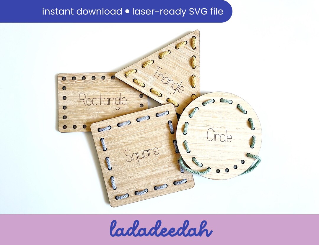 Basic Shapes Lacing Boards Children's Craft Activity - Laser SVG File ...