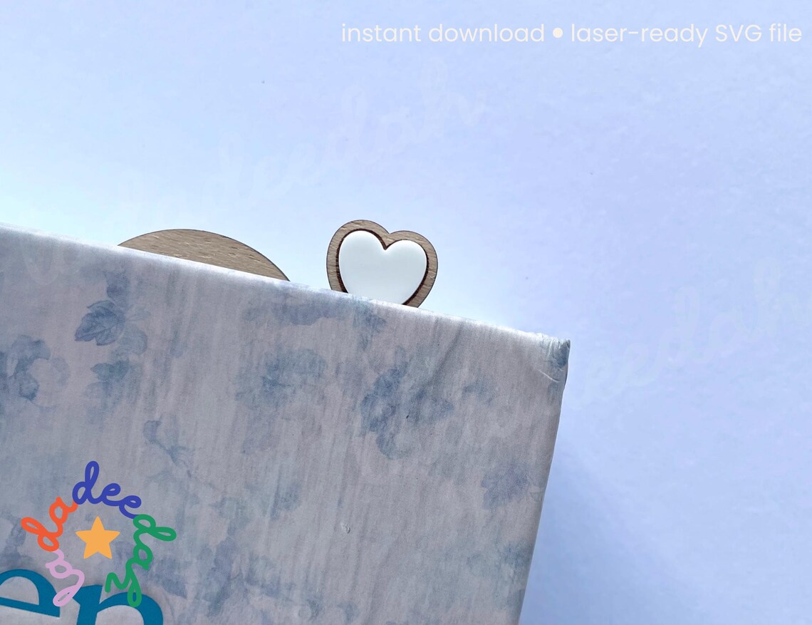 Simple Heart Paperclip Bookmark - Laser SVG File - Commercial Use - Etsy