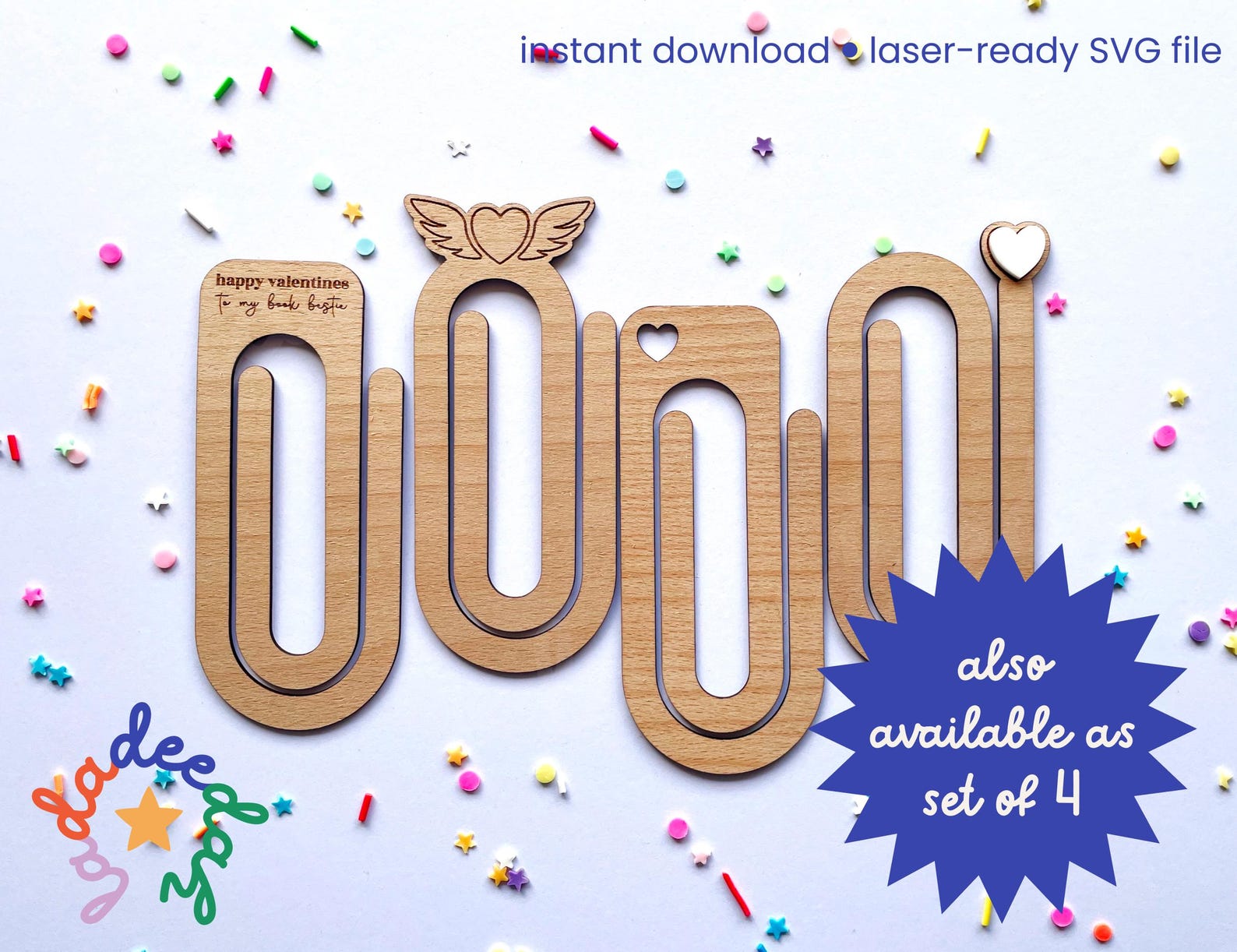 Simple Heart Paperclip Bookmark - Laser SVG File - Commercial Use - Etsy