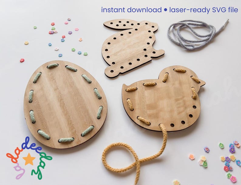 Easter and Spring Lacing Boards Children's Craft Activity - Laser SVG ...