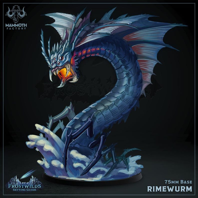 Rimewurm D&D Miniature Remorhaz Centipede Dragon Dungeons and Dragons ...