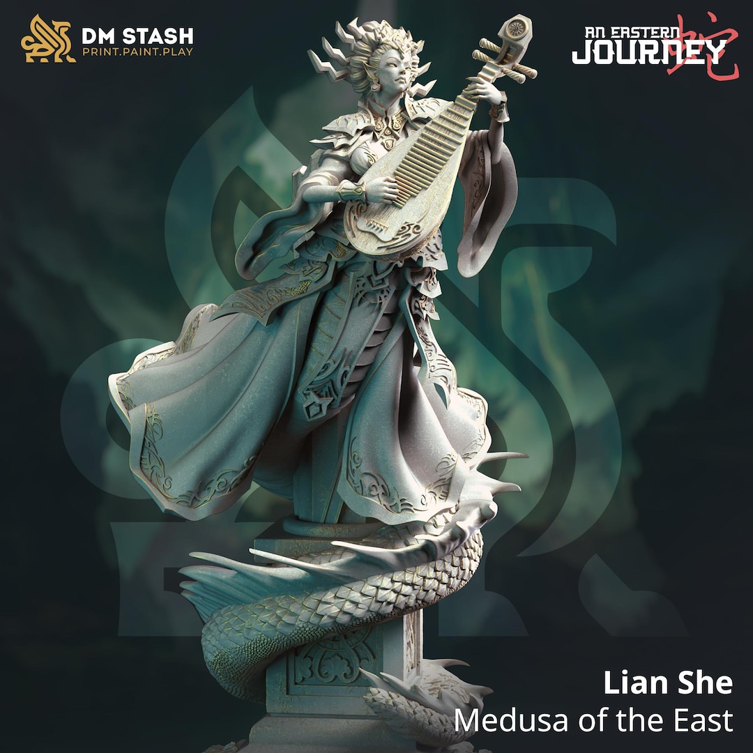 Lian She – Medusa of the East D&D Miniature Medusa Bard Snake Boss ...