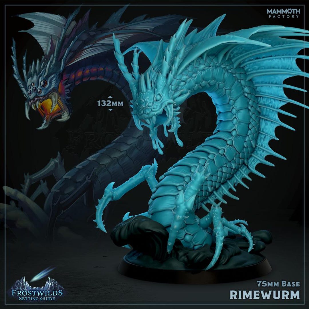 Rimewurm D&D Miniature Remorhaz Centipede Dragon Dungeons and Dragons ...