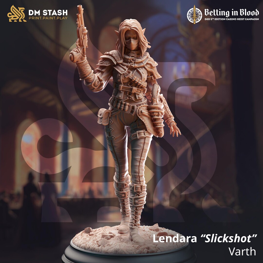 Lendara “slickshot” Varth D&D Miniature Elf Human Gunslinger Fighter ...