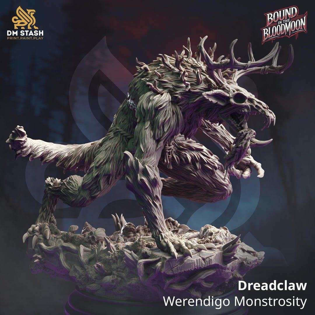 Dreadclaw – Werendigo Monstrosity D&D Miniature Monster Wendigo ...