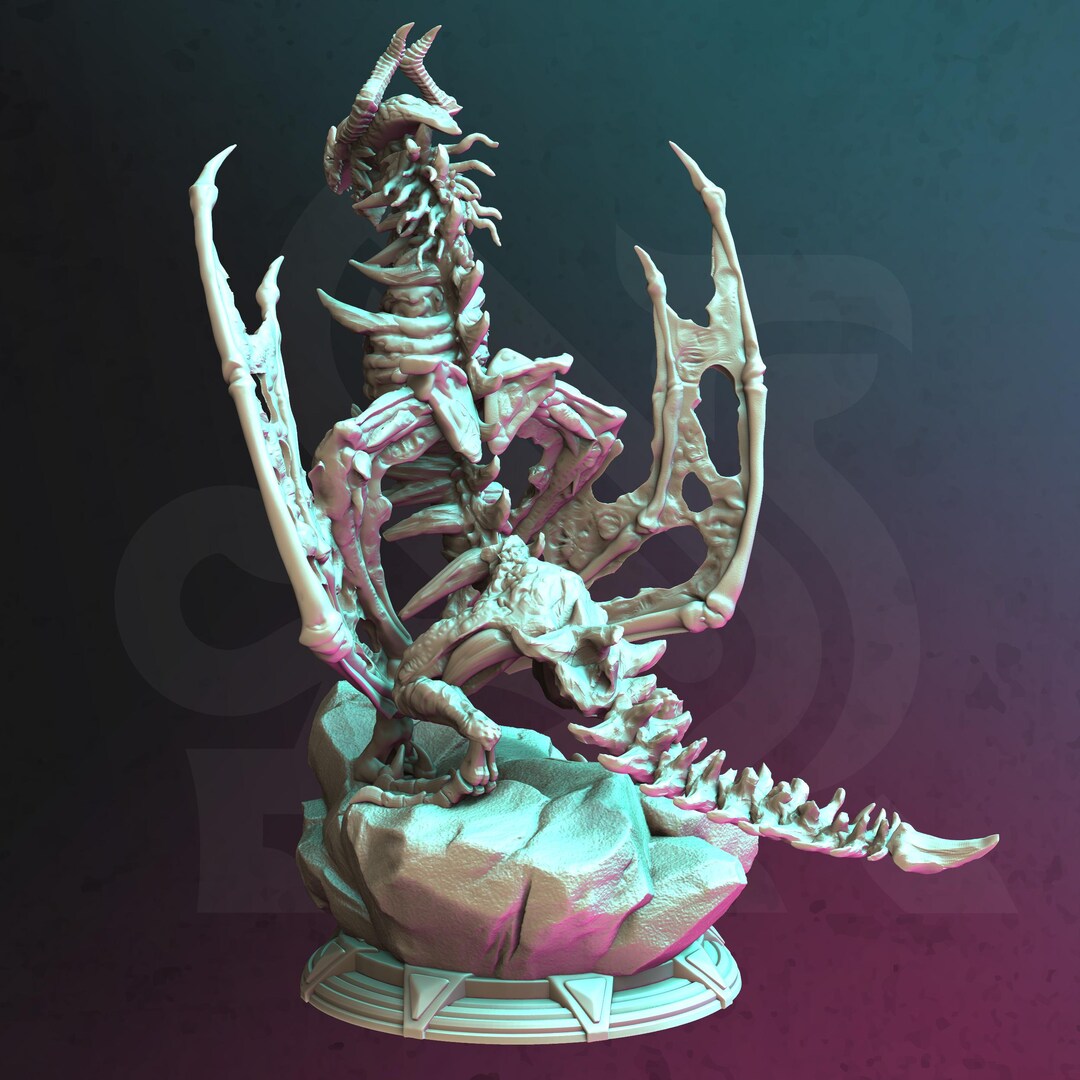 Skildanir the Dracolich D&D Miniature Dracolich Undead Dragon Dungeons ...