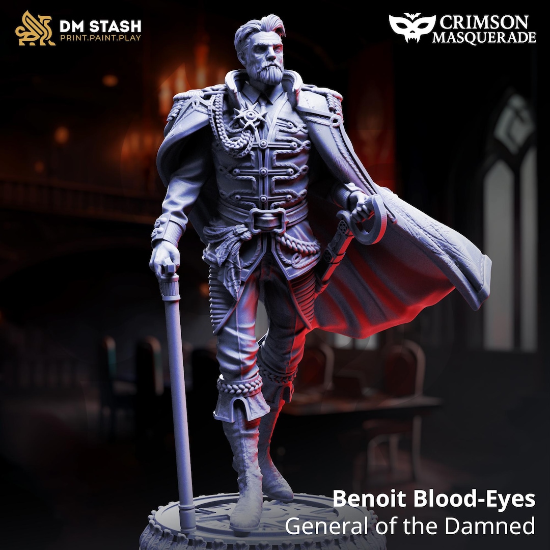 Benoit Blood-eyes – General of the Damned D&D Miniature Fighter Noble ...