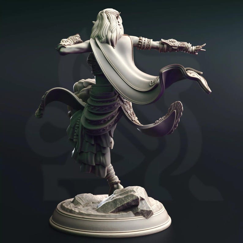 Cahira – Elven Sun Dancer D&D Miniature Elf Bard Monk NPC Dungeons and ...
