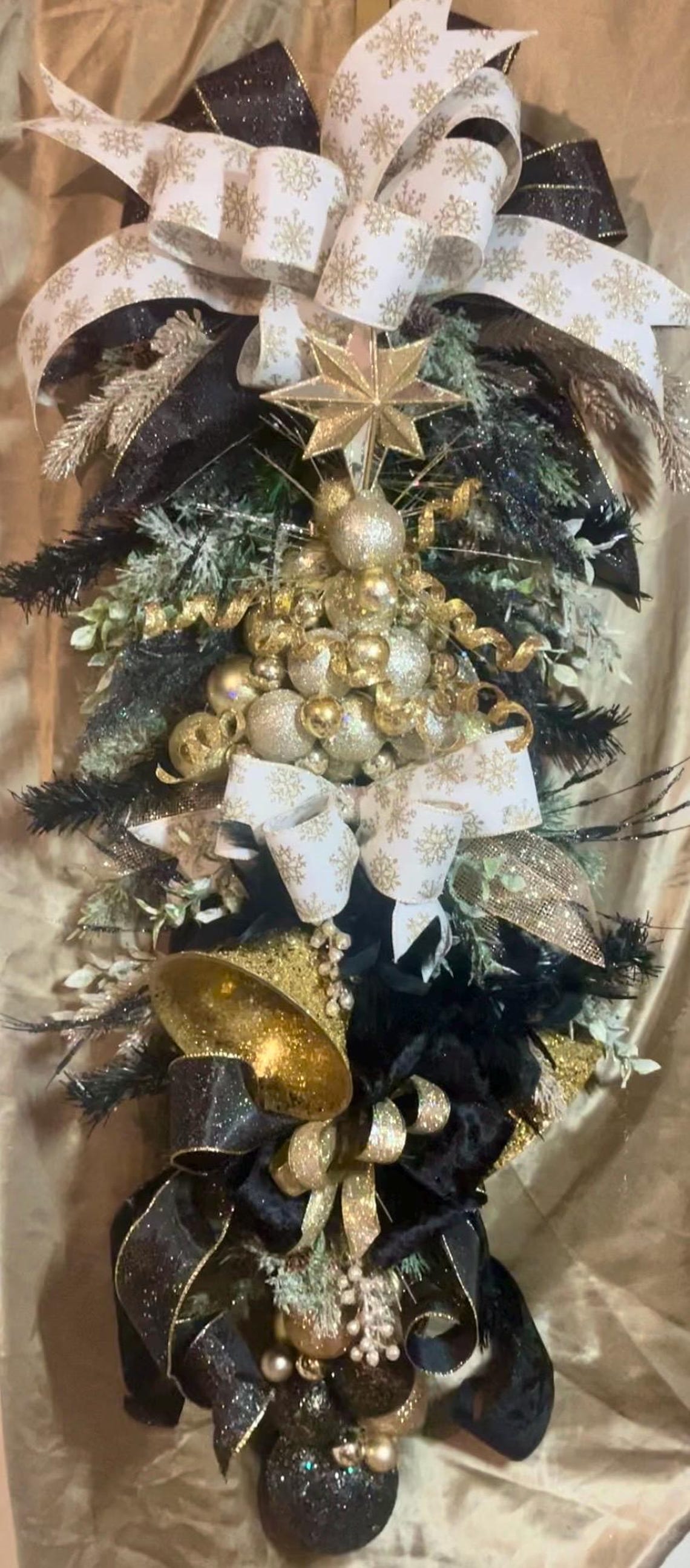 GLAM XL WHITE Christmas Snow Swag - Etsy