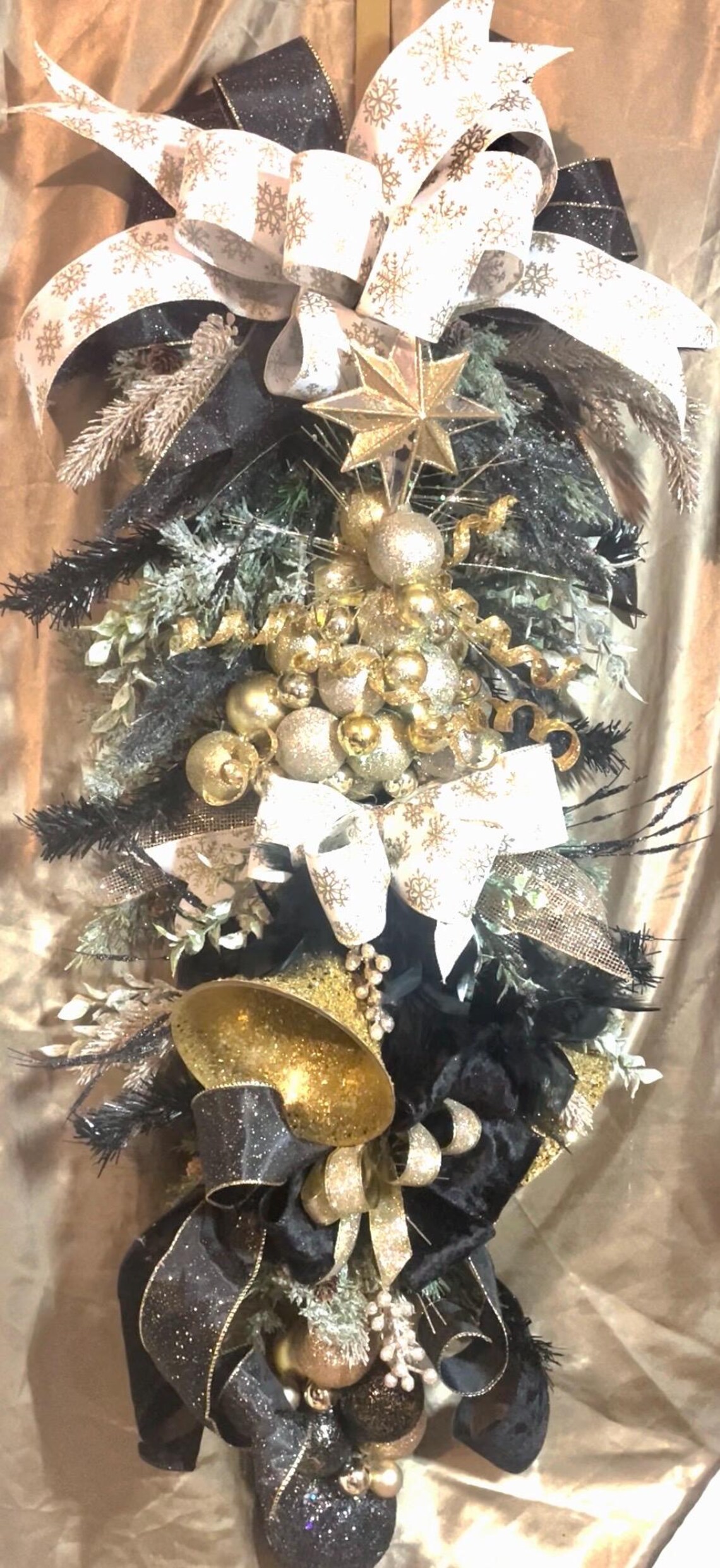 GLAM XL WHITE Christmas Snow Swag - Etsy