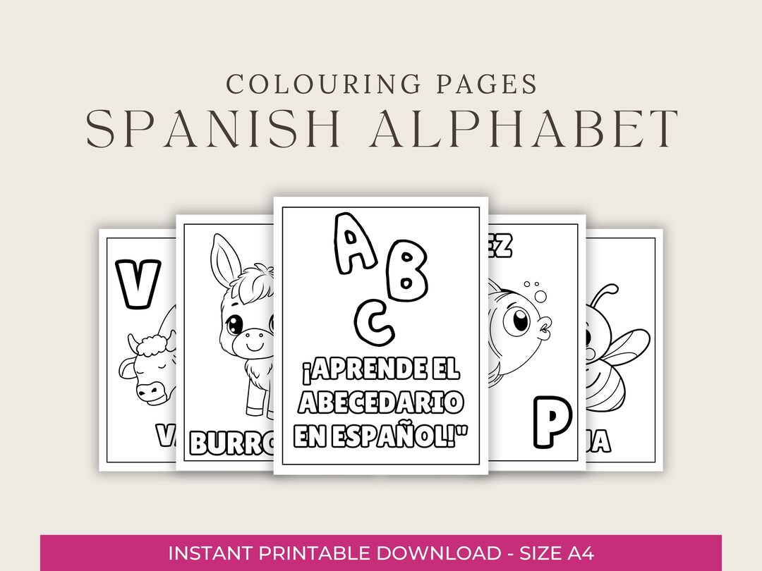 Spanish Alphabet Coloring Book for Kids | Printable Abecedario En ...