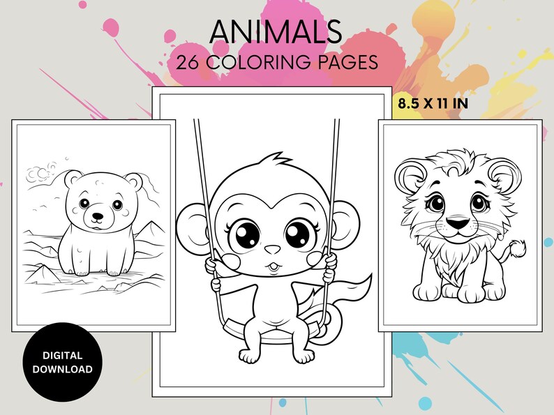 Animals Coloring Book | 26 Unique Animal Coloring Pages | Perfect for ...