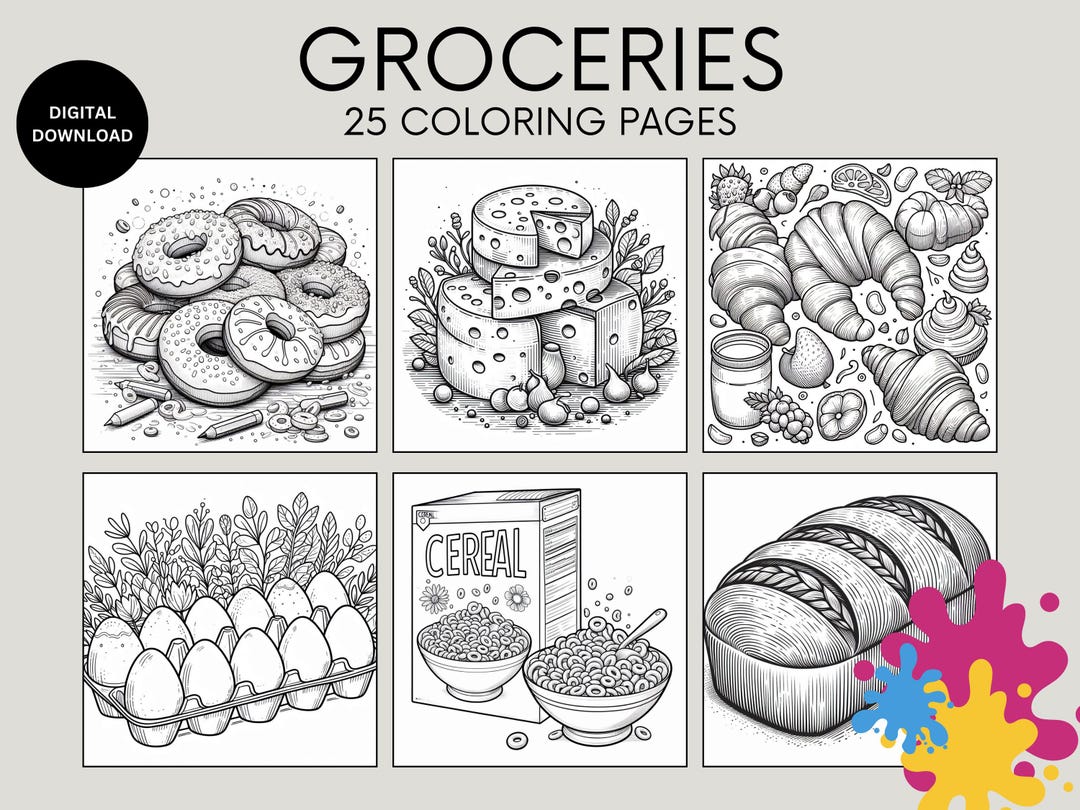 Fun & Educational Groceries Coloring Pages | Printable Activity for ...