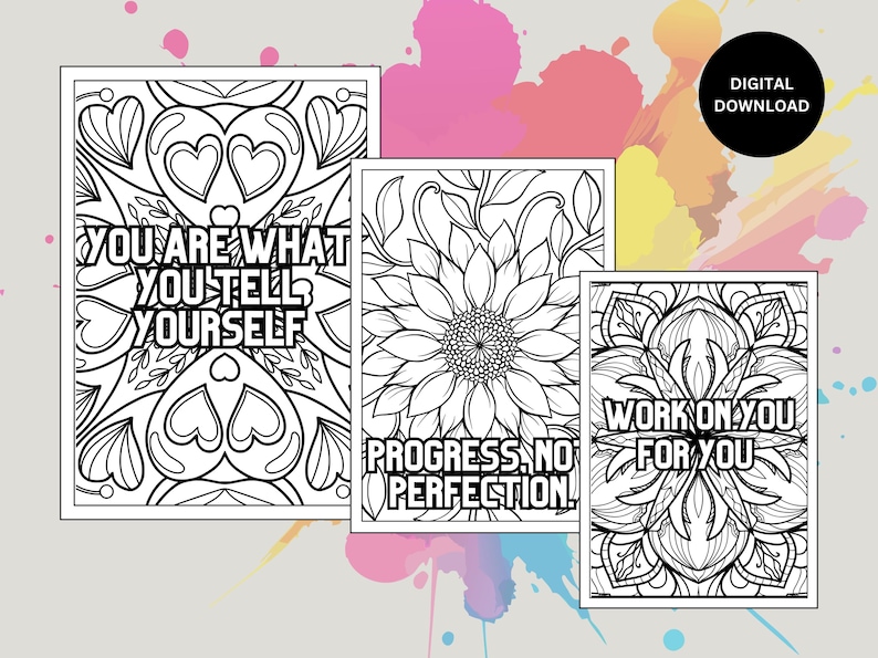 Uplifting Motivational Quotes Coloring Pages | 20 Inspirational Mandala ...