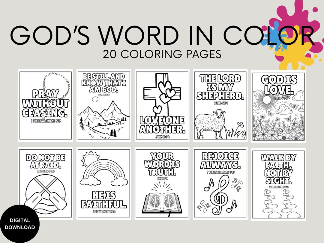 20 Christian Coloring Pages | Printable Bible Verse Coloring Book ...