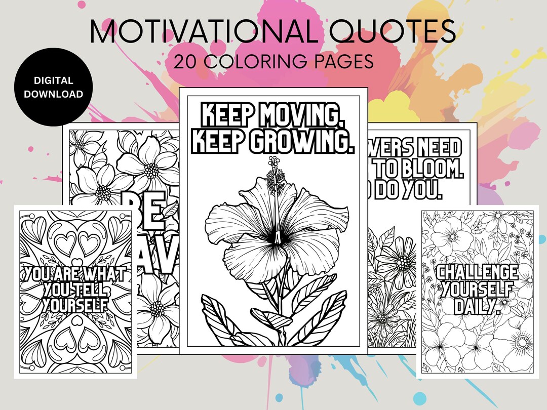 Uplifting Motivational Quotes Coloring Pages | 20 Inspirational Mandala ...