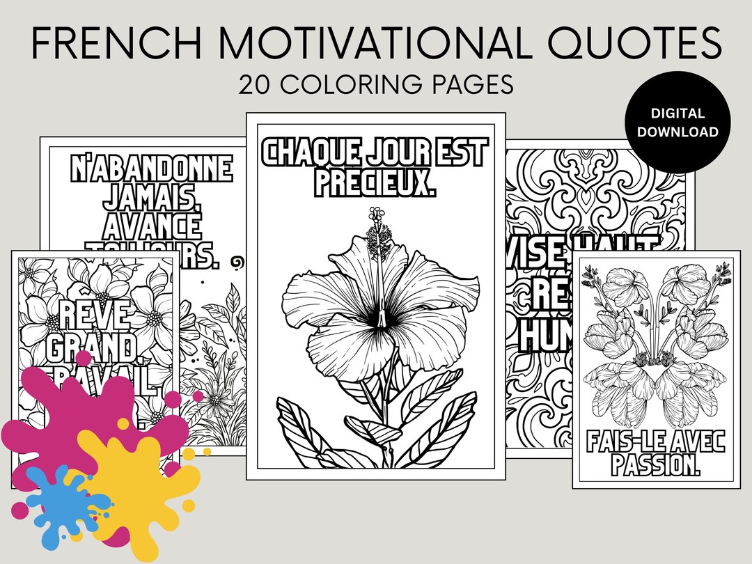 20 French Motivational Quotes Coloring Pages | Mandala Designs ...
