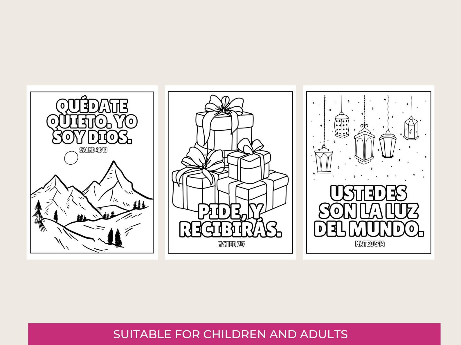 Spanish Bible Verse Coloring Book | 20 Printable Pages With Scriptures ...